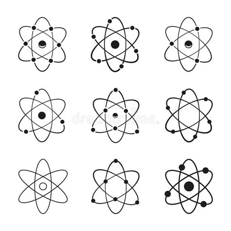Atom Or Proton Nucleus Science Technology Molecular Sign Symbol Isolated Vector Illustration