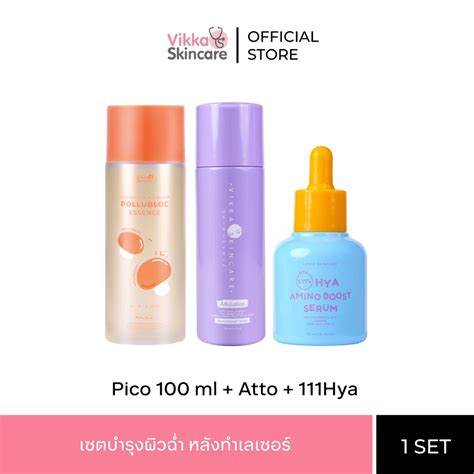 Vikkaskincare Atto Lotion 100 Ml Pico Lotion 100 Ml น้ำตบหน้าใสฉ่ำเงา