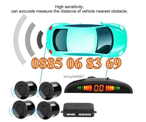 Парктроник за кола с 4 сензора черни или сиви Други авточасти Резервни части консумати