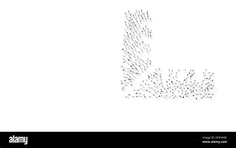 3d Rendering Of Nails In Shape Of Symbol Of Ruler In Right Angle Shape