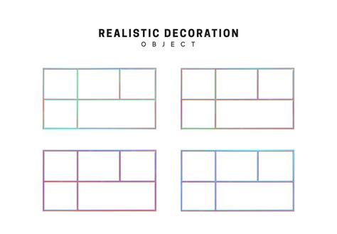 Premium Vector Set Grid Rectangle And Square Realistic 3d Shape