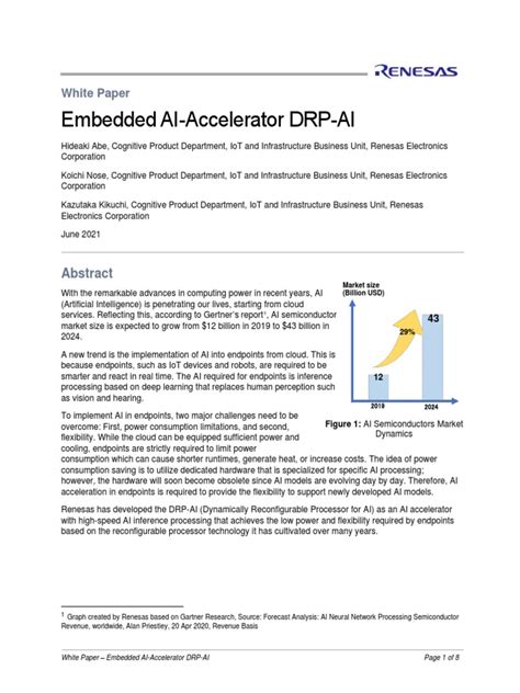 Embedded Ai Accelerator Drp Ai White Paper Hideaki Abe Koichi Nose Kazutaka Kikuchi