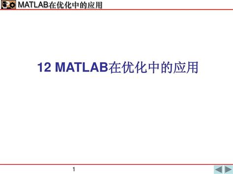 MATLAB在优化中的应用 word文档在线阅读与下载 无忧文档