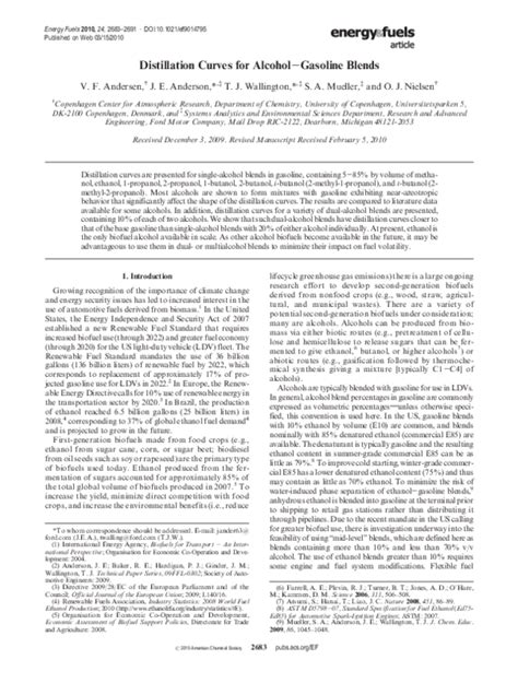 Pdf Distillation Curves For Alcohol−gasoline Blends