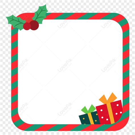 선물 상자와 식물 크리스마스 테두리 Png 일러스트 무료 다운로드 Lovepik