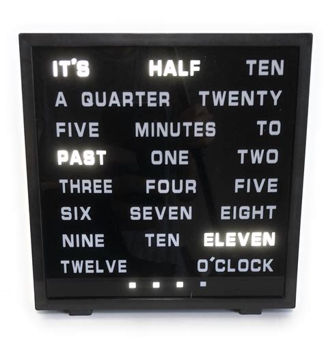 Word Clock Displays LED Time As Text Letters As Time By Urban Clock Clock Display Clock