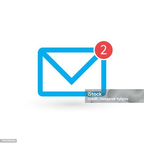 벡터 일러스트 레이 션 아이콘 개념 2와 닫힌된 메일 봉투의 편지의 수를 나타냅니다 벡터 그림 흰색 배경에서 격리입니다 0명에 대한 스톡 벡터 아트 및 기타 이미지 Istock