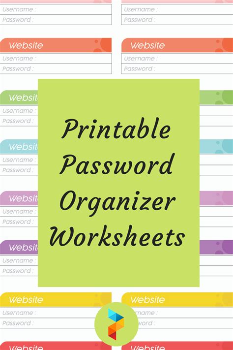 10 Best Free Printable Password Organizer Worksheets Pdf For Free At