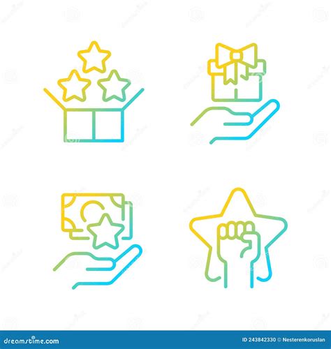 Effective Sales Strategy Gradient Linear Vector Icons Set Stock Vector Illustration Of Money