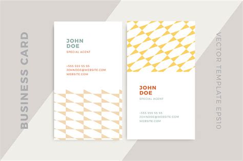 현대적인 크리에이티브 명함 수직 템플릿 기하학적 패턴의 트렌디 한 기업 문구 모형 샘플 텍스트가있는 간단한 벡터 편집 가능한