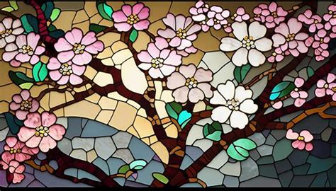 Free Vectors Cherry Blossom Stained Glass