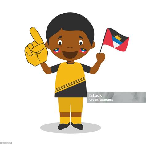 국가 스포츠 팀 팬 앤티가 바부다에서 깃발 및 장갑 벡터 일러스트와 함께 Championship에 대한 스톡 벡터 아트 및 기타 이미지 Championship 격려