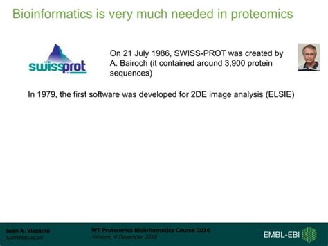Introduction To The Proteomics Bioinformatics Course 2016