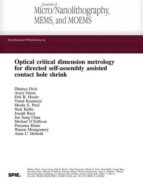 Pdf Metrology For Block Copolymer Directed Self Assembly Structures Using Mueller Matrix Based