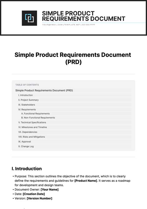 Free Product Requirements Document Templates And Examples Edit Online And Download