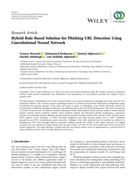 Pdf Hybrid Rule Based Solution For Phishing Url Detection Using