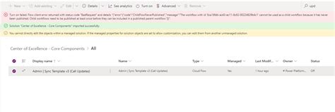 [coe starter kit bug] admin sync template v3 updates · issue