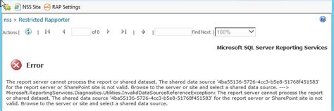 Annoying The Report Server Cannot Process The Report Or Shared Dataset