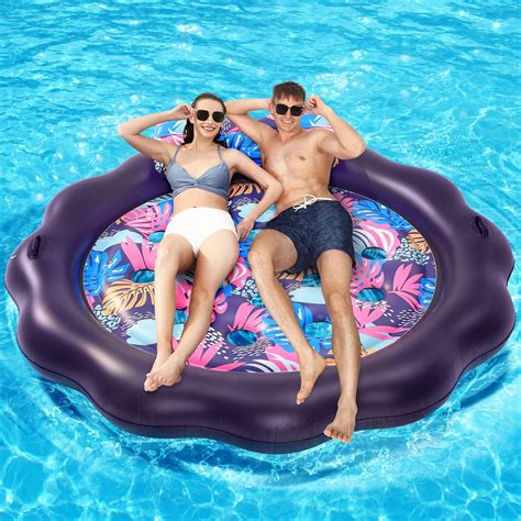 Inflatable Pool Float Mat Extra Large Pool Floats Adult With Headrest Cooling Inflatable Pool