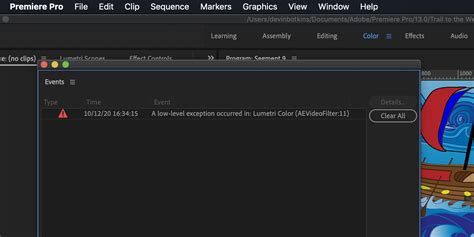Software Render Error A Low Level Exception Occu Adobe Community
