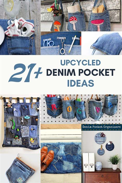 23 Creative Ways To Repurpose Denim Pockets In 2024 Denim Crafts Diy Pocket Craft Denim Diy