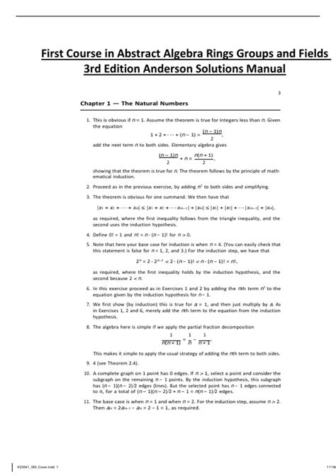 Solution Manual For First Course In Abstract Algebra Rings Groups And Fields 3rd Edition