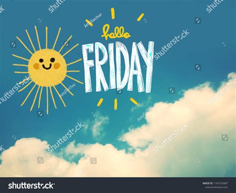 Happy Friday Cute Sun Smile Pencil 스톡 사진 1181073487 Shutterstock