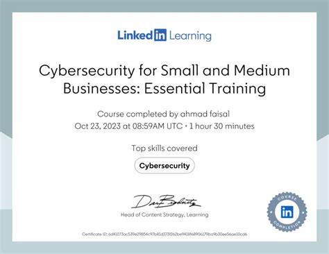 Ahmad Faisal Othman On Linkedin Certificate Of Completion