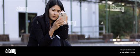 Future Remote Work Combines Technology Smart Phone Digital Business Woman Enable E Learning