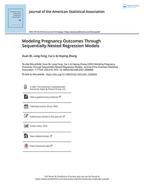 Pdf Modeling Pregnancy Outcomes Through Sequentially Nested