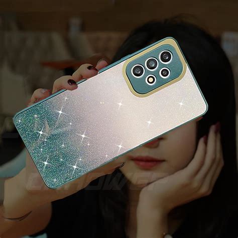 Cheap For Samsung Galaxy A53 5g Case Glitter Gradient Soft Silicone