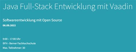 Java Full Stack Entwicklung Mit Vaadin Chopen Workshop Tage Bern