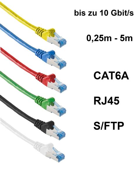 Patchkabel Netzwerkkabel Cat6a Rj45 S Ftp Farben Längen Tombaso