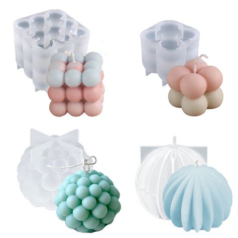 Badu Bg Незалепващи балонни кубчета свещи силиконова форма 3d кубична пирамида