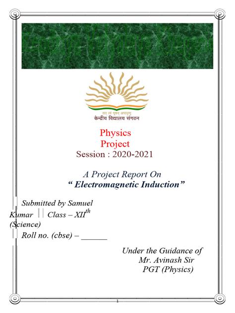 Physics Project Class Xii 2021 22 Investigatory Project Pdf