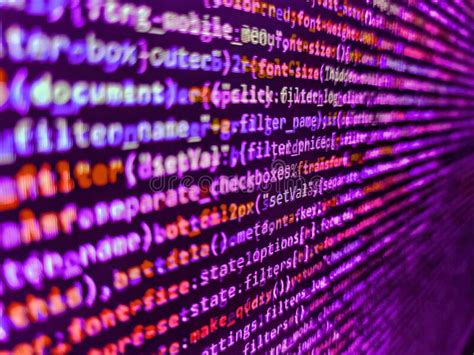 Html Code On Lcd Screen Abstract Computer Script Source Code Abstract