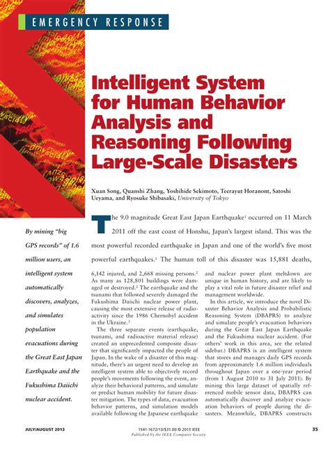 Pdf Intelligent System For Human Behavior Analysis And Reasoning Following Large Scale Disasters