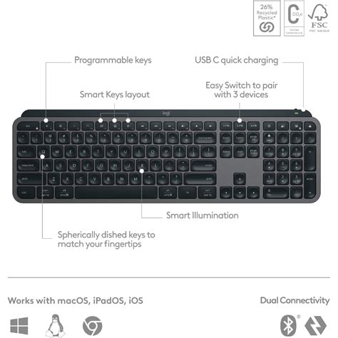 Logitech Mx Keys S Wireless Keyboard Thunder Match