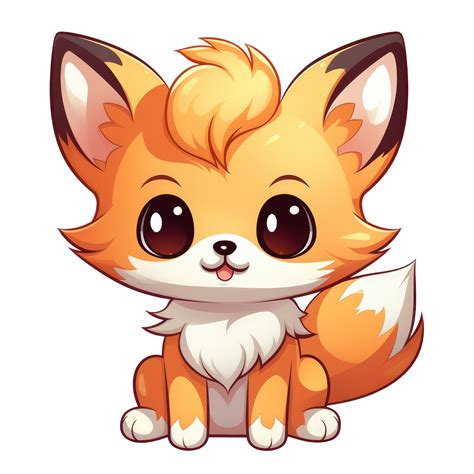 Ai Generated Cute Chibi Fox Cartoon Fox Character 36627798 Png