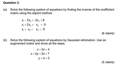 Solve The Following System Of Equations Using Inverse Matrix Method Tessshebaylo