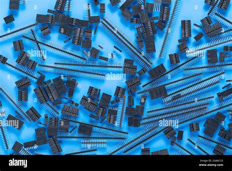 Pin 2 54mm Single Row Female And Male Pin Header Connector Stock Photo Alamy