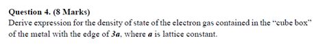 Solved Question Marks Derive Expression For The Chegg