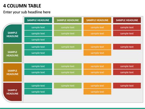 4 Column Table PPT Slide