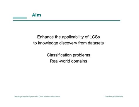 Learning Classifier Systems For Class Imbalance Problems Pdf Technology And Computing
