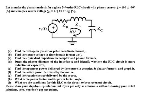 solved let us make the phasor analysis for a given 2nd