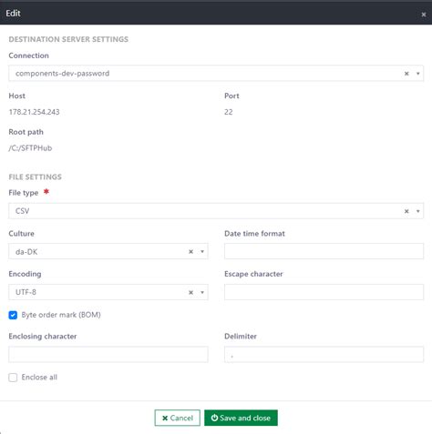 component audit log export casewhere docs