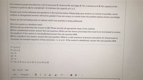 for a resource graph described by a set of processes