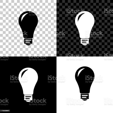 검은 색 흰색과 투명 한 배경에 고립 된 전구 아이콘입니다 에너지 및 아이디어 기호입니다 램프 전기 벡터 일러스트 개념에 대한 스톡 벡터 아트 및 기타 이미지 Istock