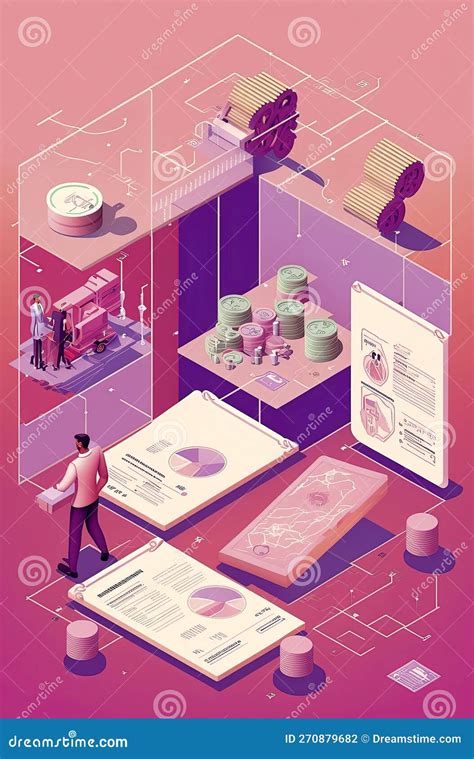 Generative Ai Of Isometric Concept Illustration Of Business Analysis Stock Illustration