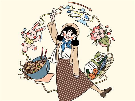 矢量风插画设计—多肉丝留学日记胡颓子是秃子 站酷zcool